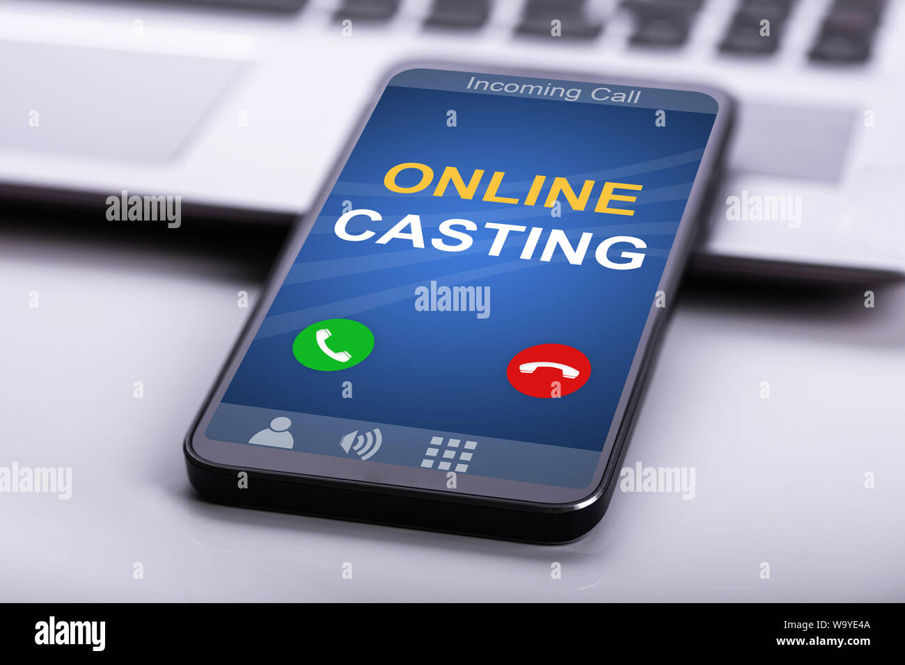 Smartphone With Online Casting Text Receiving Incoming Call On Display ...