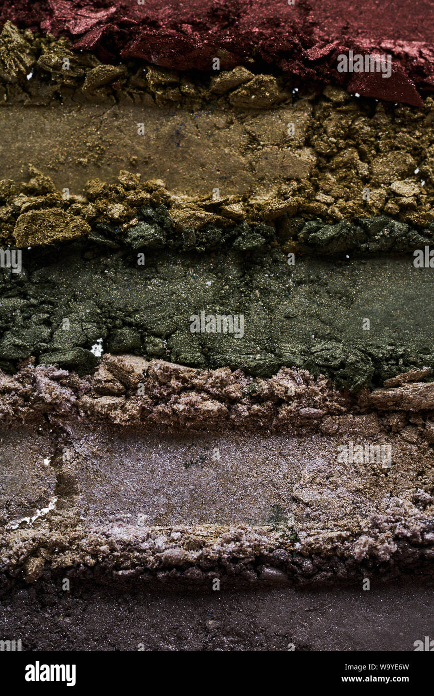 Broken eyeshadows in trendy shades isolated on white background Stock ...