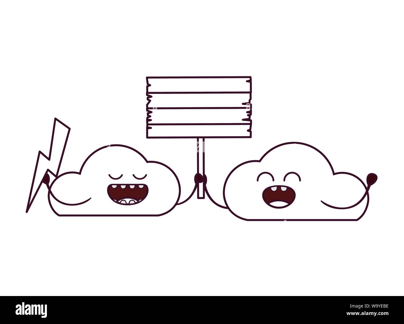 Cloud kawaii weather Cut Out Stock Images & Pictures - Alamy