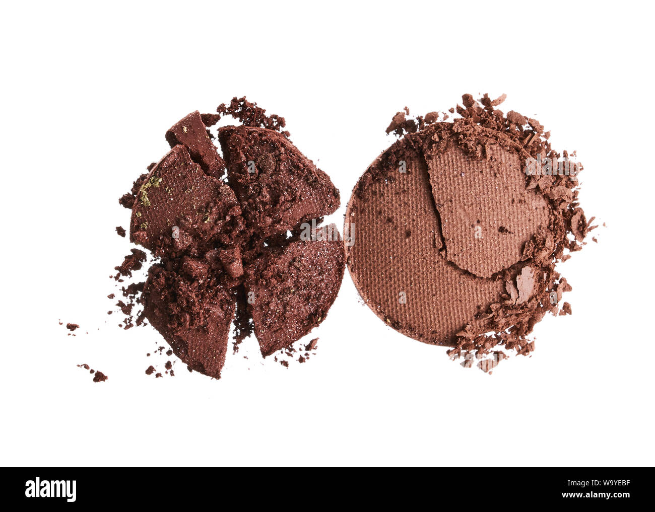 Broken eyeshadows in trendy shades isolated on white background Stock ...
