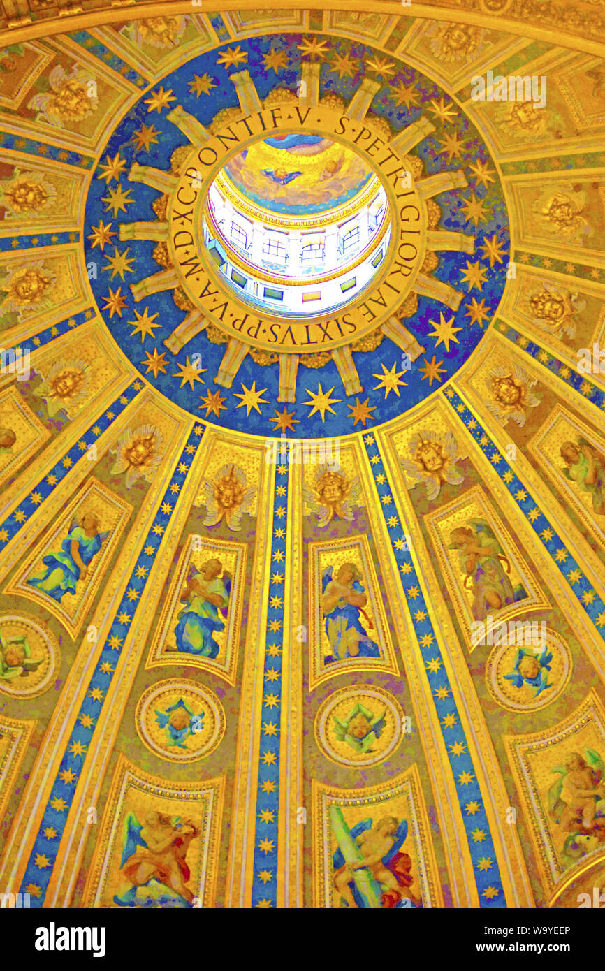 The Vatican dome decoration Stock Photo - Alamy