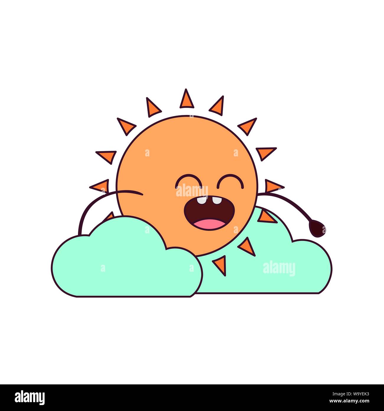 radiant sun kawaii isolated icon Stock Vector Image & Art - Alamy
