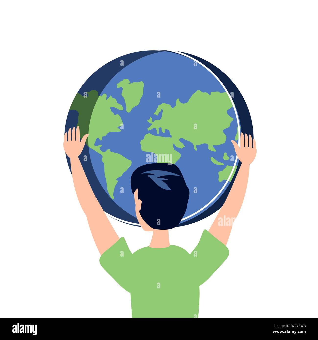 Planet sphere and man avatar design, Continent earth world globe ocean ...