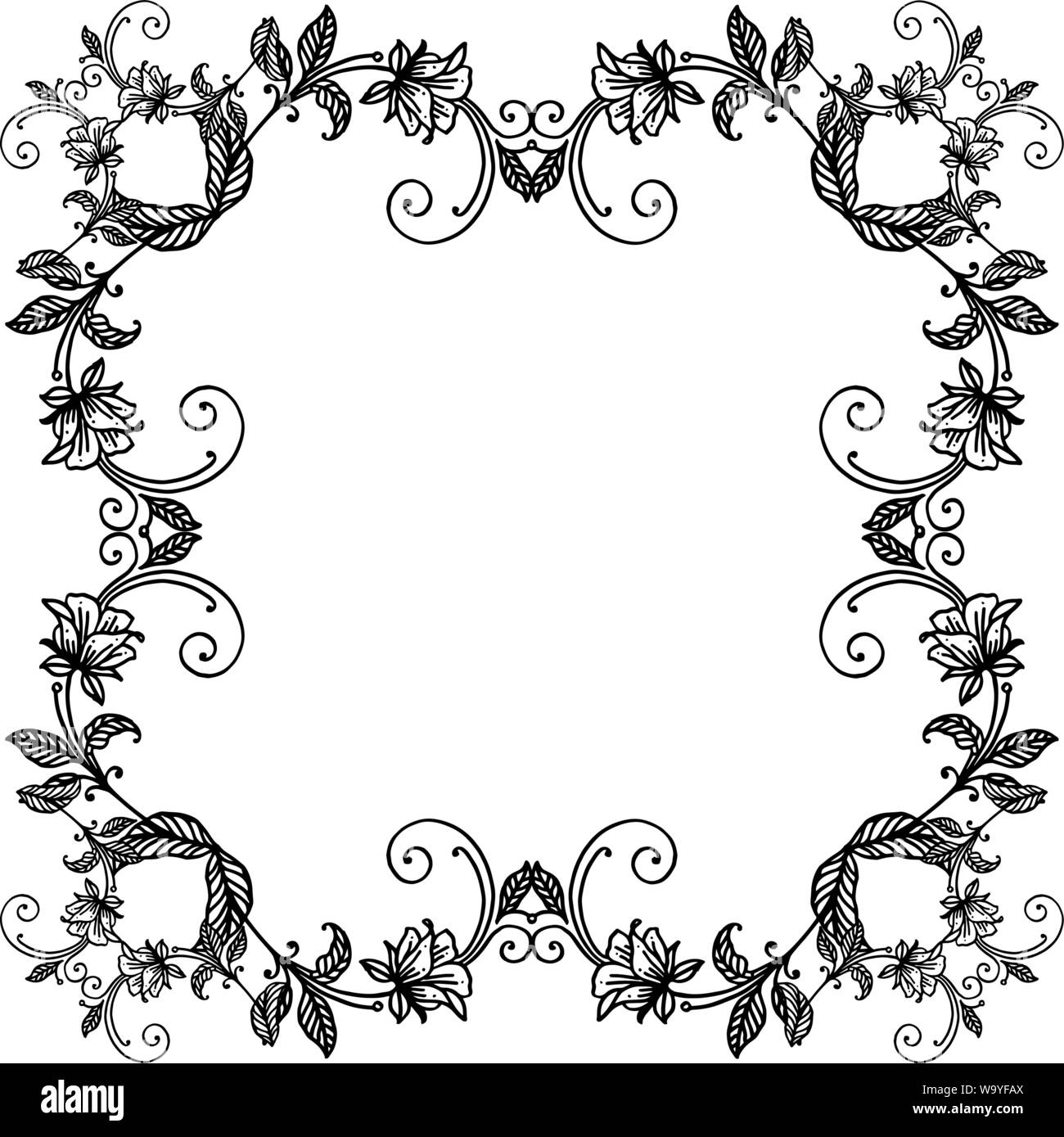 Beautiful vintage leaf flower frame, for design elegant of card. Vector ...