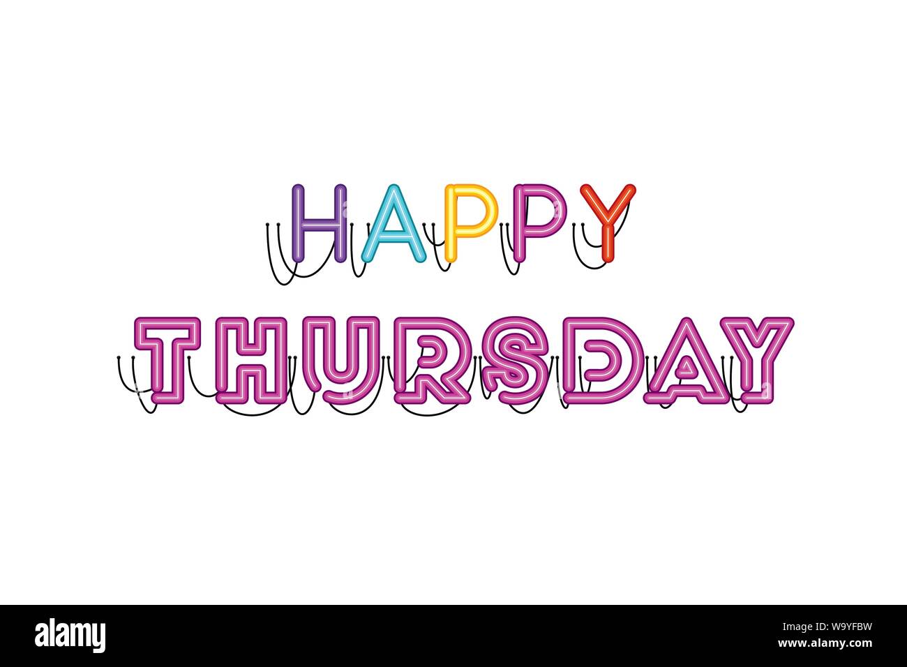 happy thursday label in neon light icon Stock Vector Image & Art - Alamy