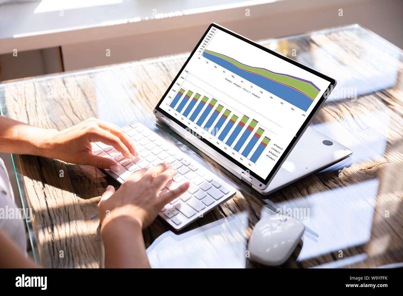 Person with laptop statistics hi-res stock photography and images - Alamy