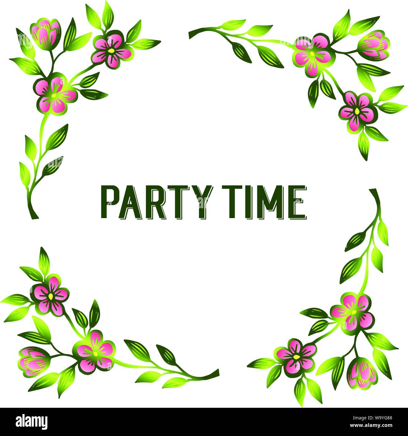 Beautiful leaves floral frame, for greeting card of party time. Vector ...