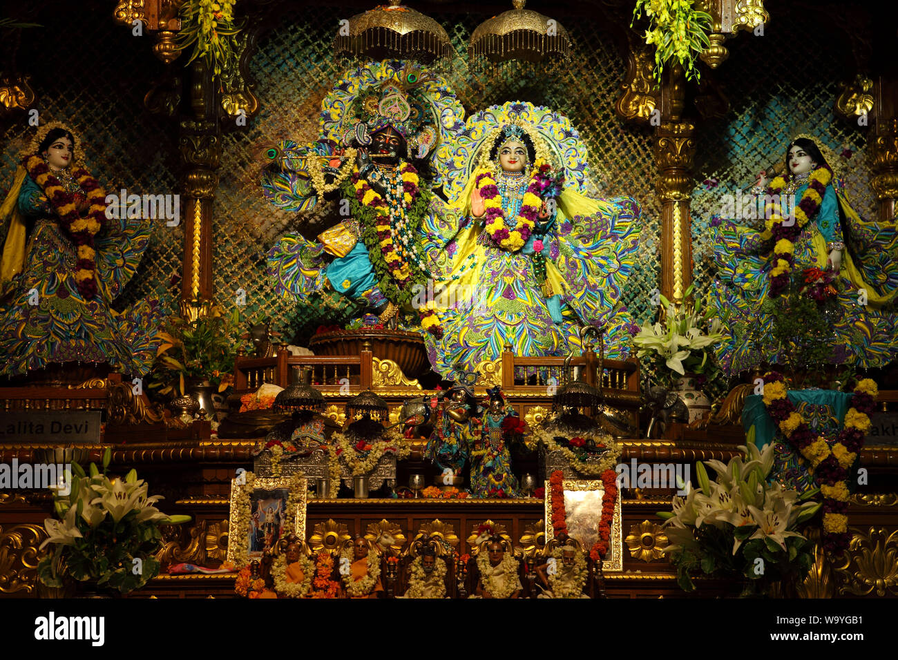 Interiors of Iskcon Temple, New Delhi, India Stock Photo - Alamy