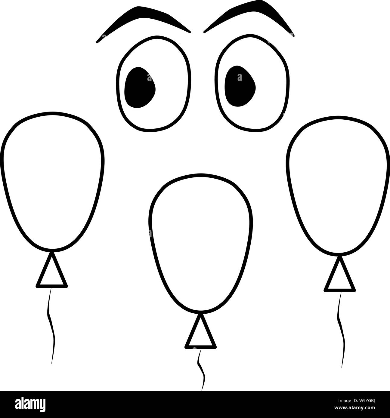 Balloon icon. Festive surprise. Element logo illustration. Outline ...