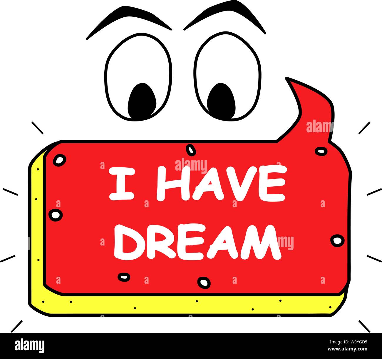 I have dream icon, poster. Element illustration, badge. Outline object ...