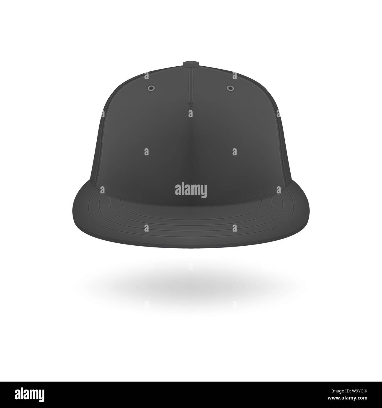 Vector 3d Realistic Render Black Blank Baseball Snapback Cap Icon ...