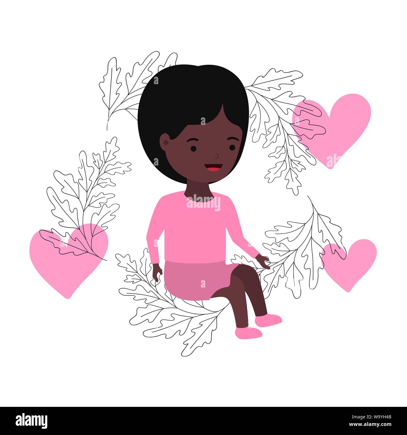 baby girl with flowers avatar character Stock Vector Image & Art - Alamy