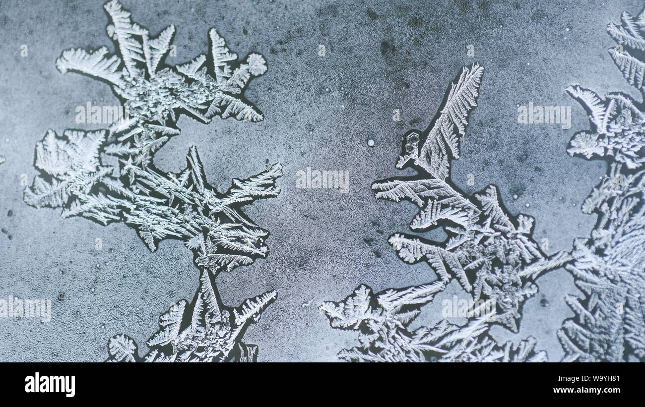 Closeup shot of beautiful frost patterns and textures on a glass Stock ...