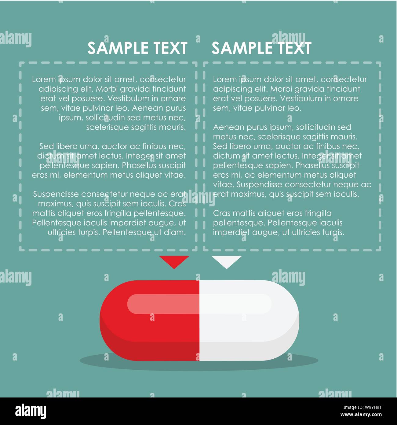 Pill infographic red and white. Vector illustration Stock Vector Image ...