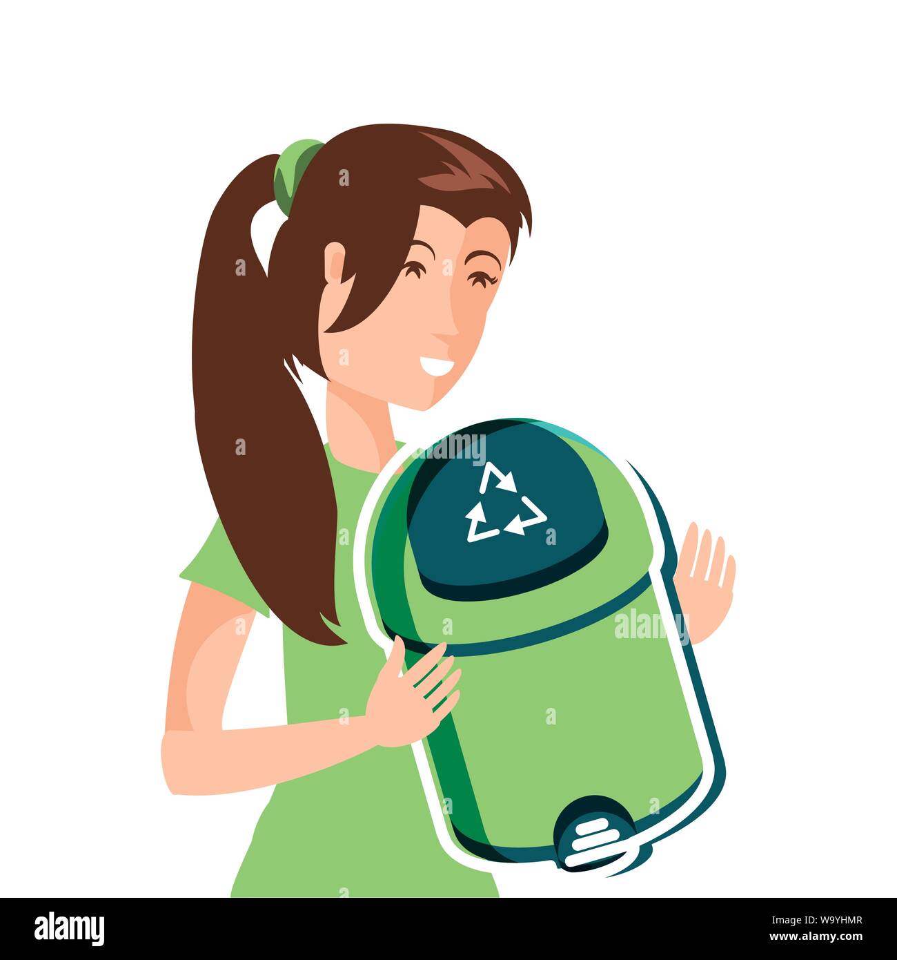 Trash and avatar woman design, Garbage recycle ecology eco save and ...