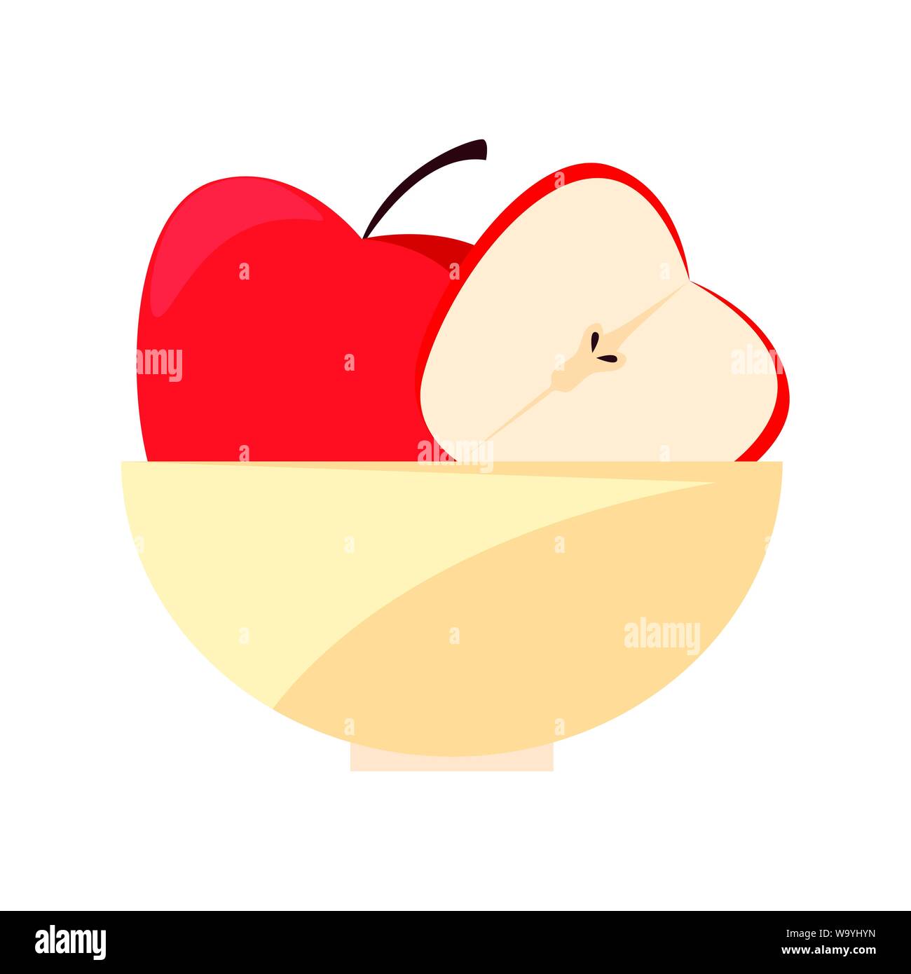 bowl with apples preparation cooking vector illustration Stock Vector ...
