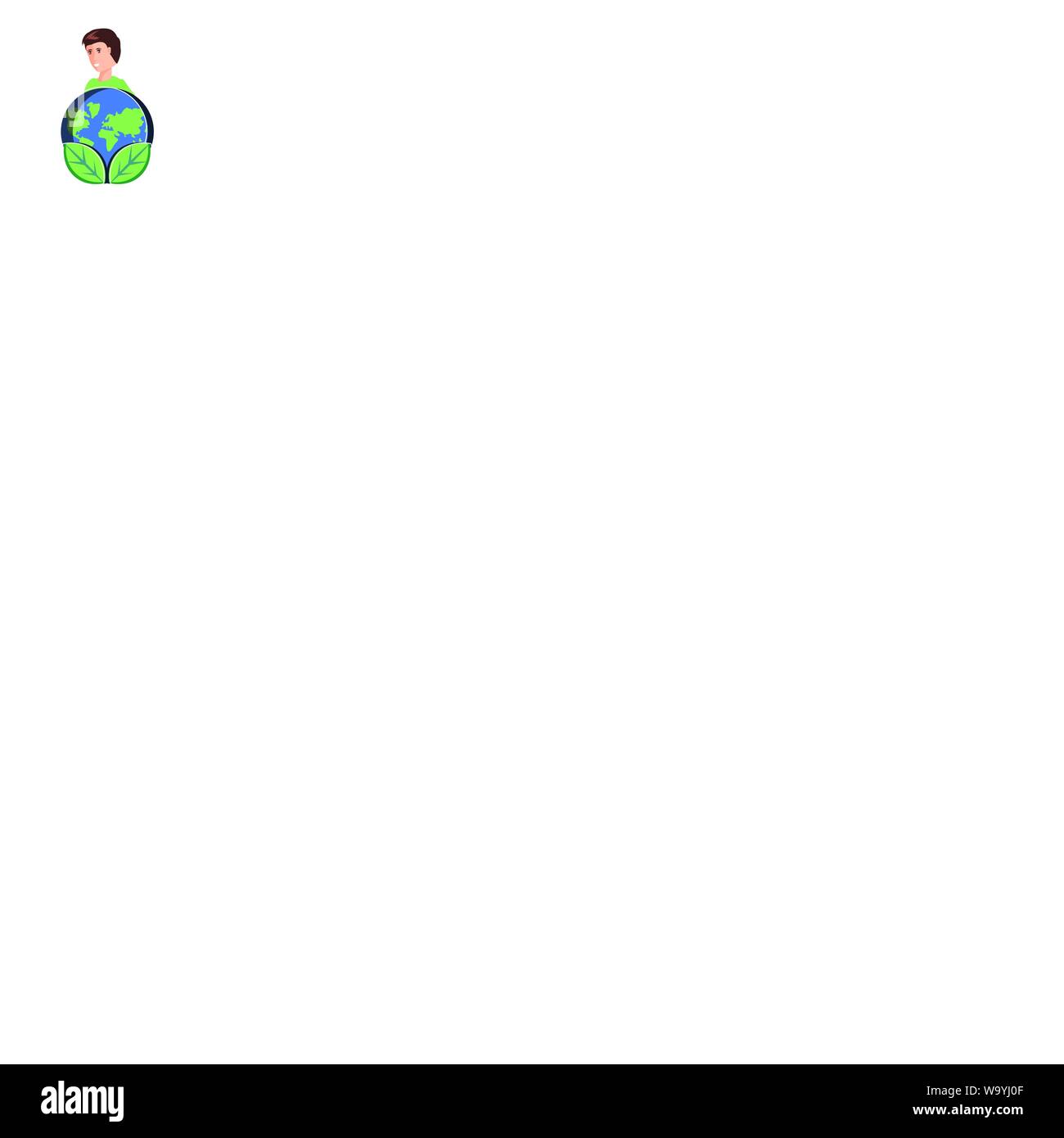 Planet sphere and man avatar design, Continent earth world globe ocean ...