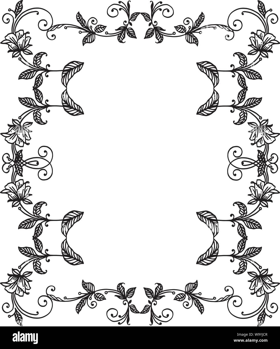 Black line art, concept for invitation card, greeting card, various of ...