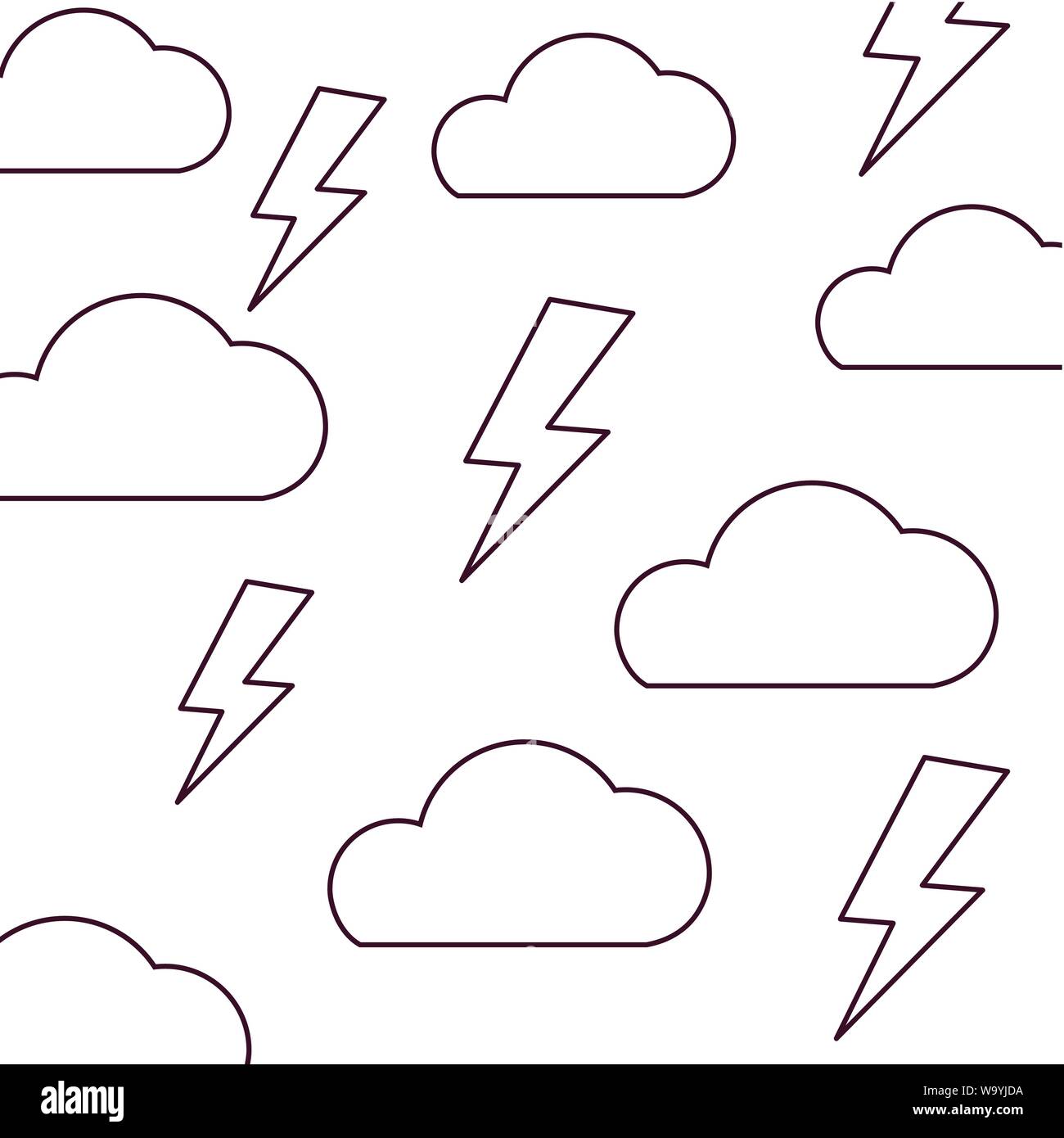Vector illustration cartoon clouds thunder Cut Out Stock Images ...