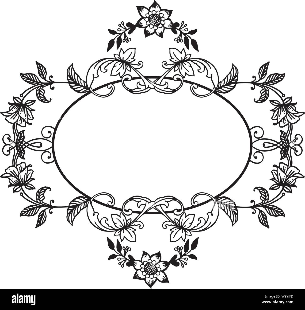 Black line art, concept for invitation card, greeting card, various of ...