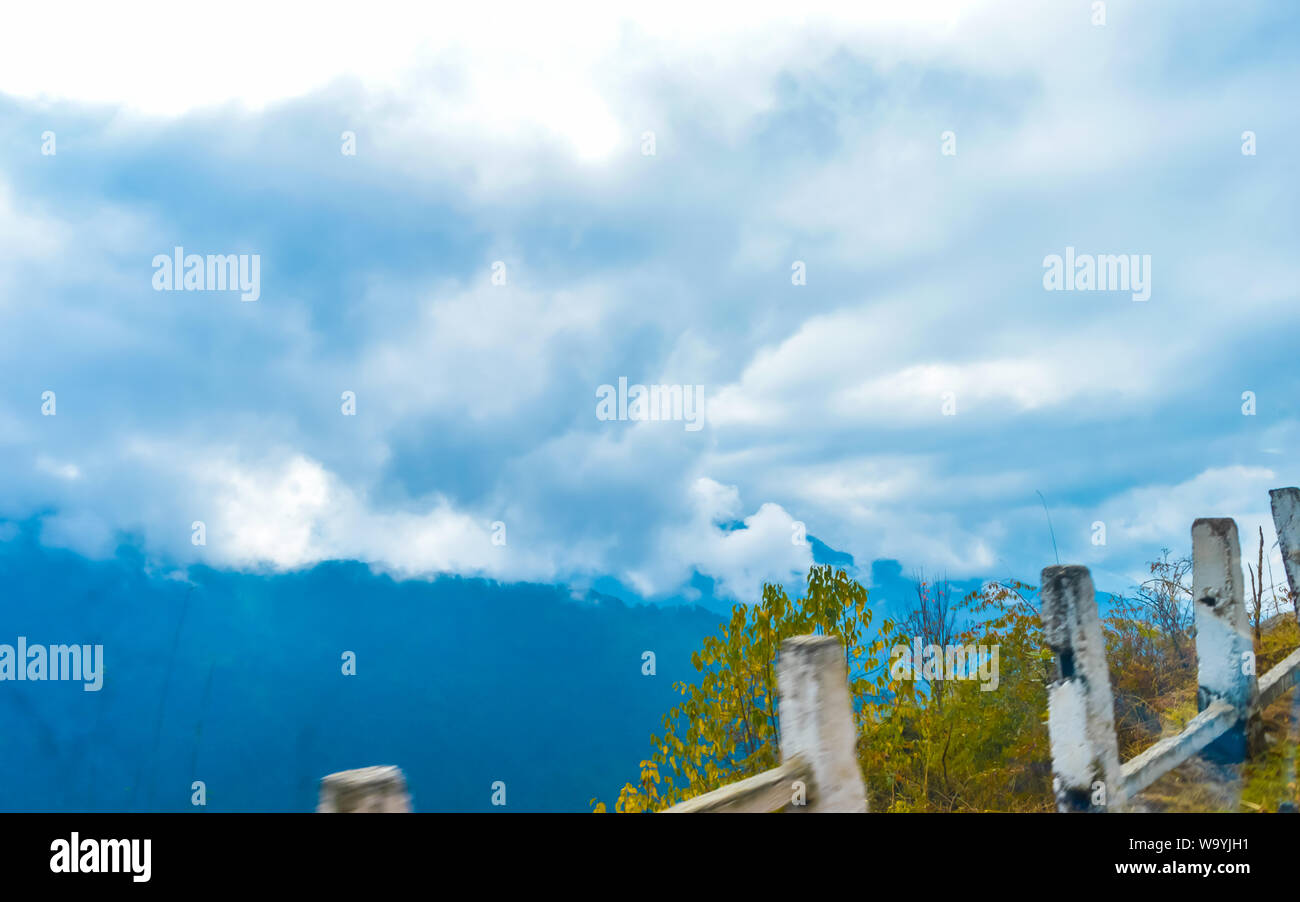 Vibrant storm clouds background with tiny clouds floating in the Sky in ...