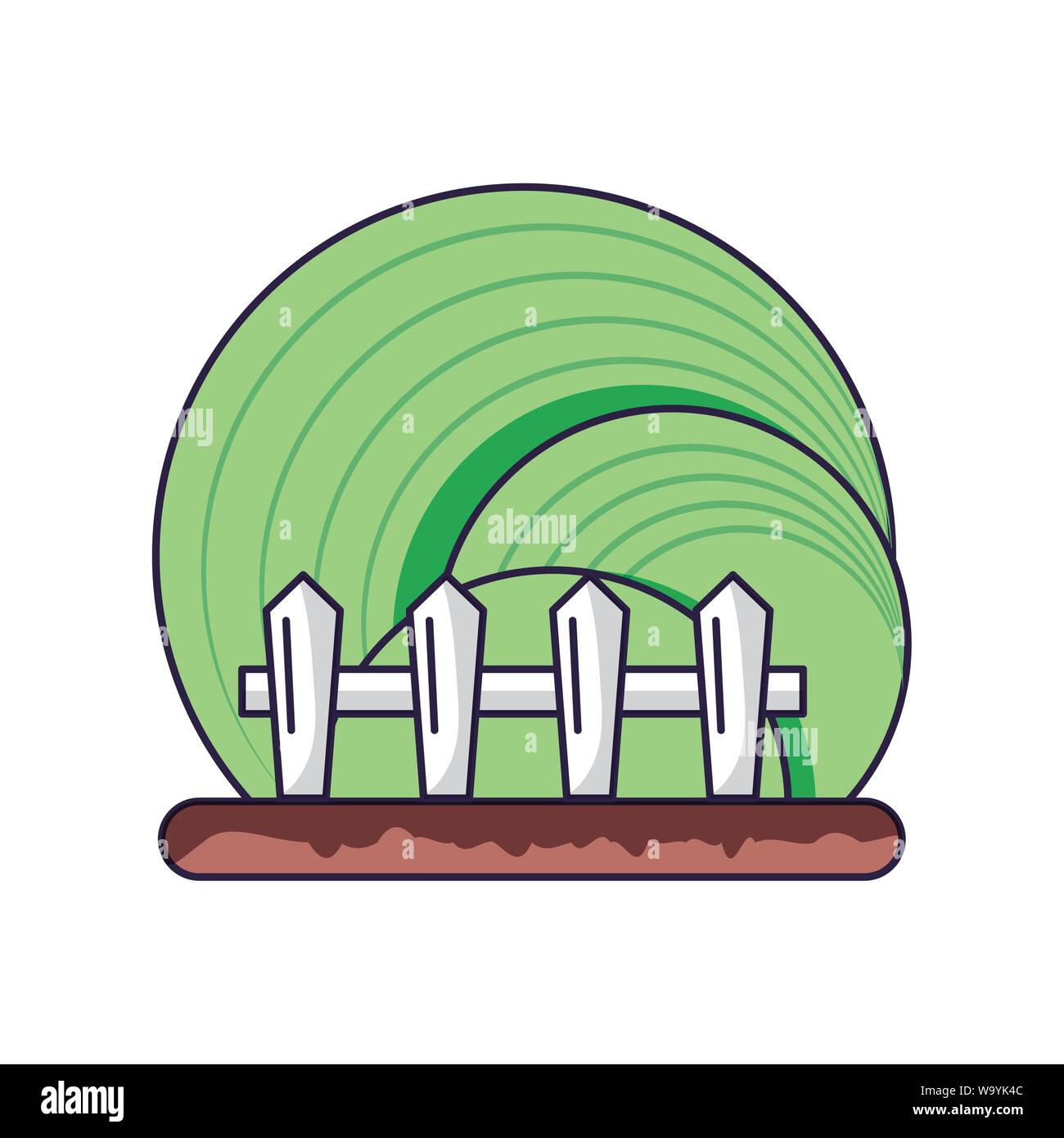 Wood fence with country greenery Stock Vector Images - Alamy