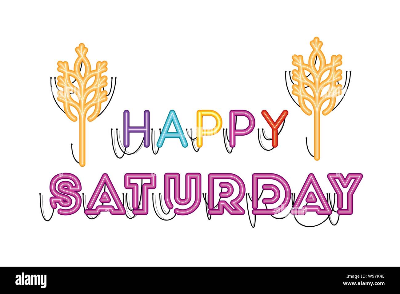 happy saturday label in neon light icon Stock Vector Image & Art - Alamy