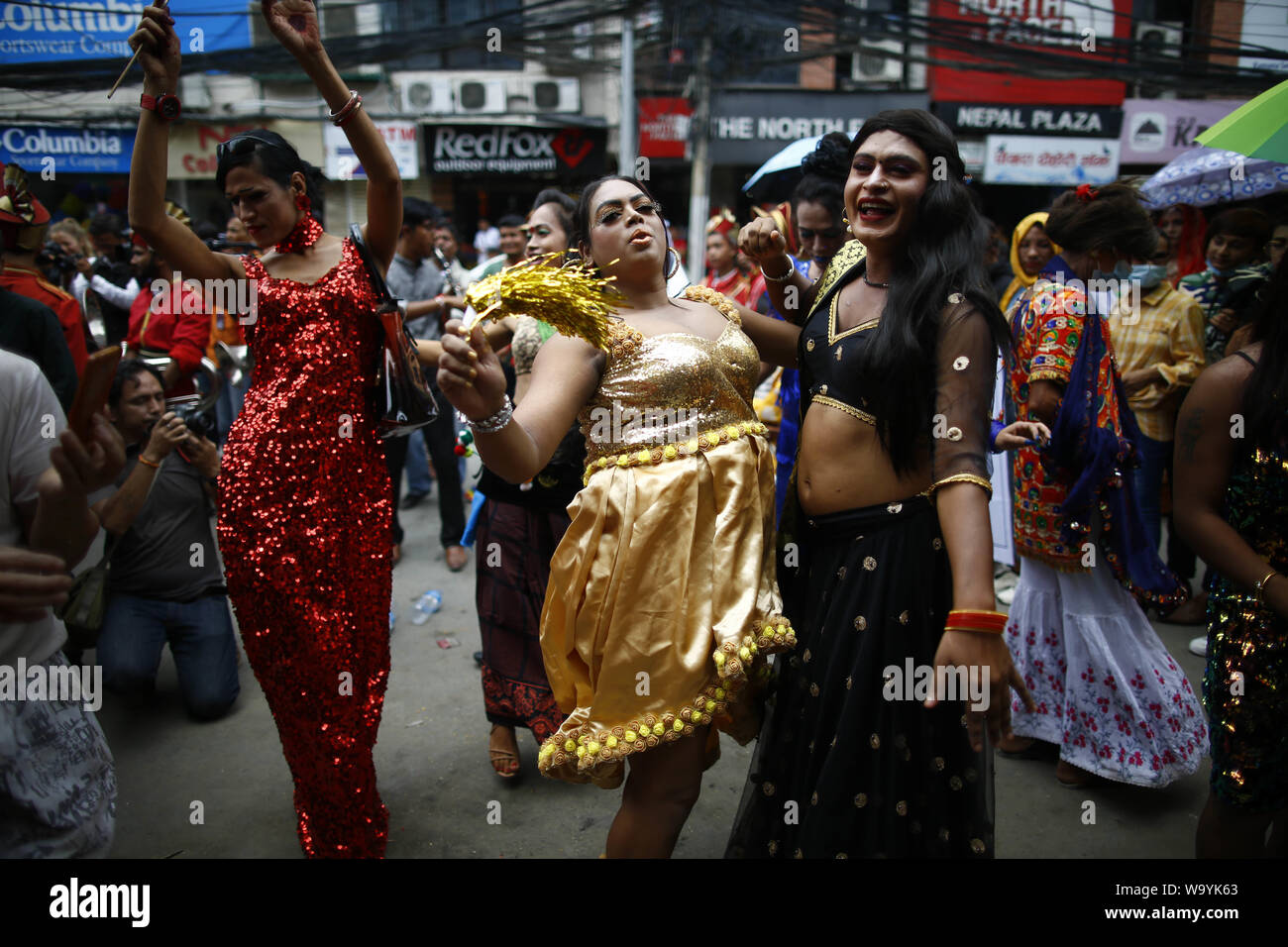 Kathmandu, Nepal. 16th Aug, 2019. Revelers dance during celebrations of ...