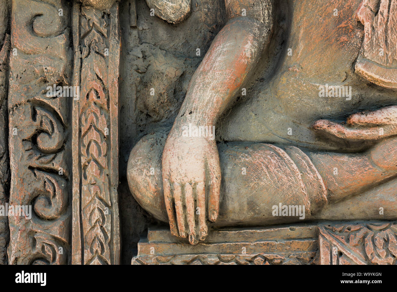 Carved on the walls. Art on the walls. Statue on the wall Stock Photo ...