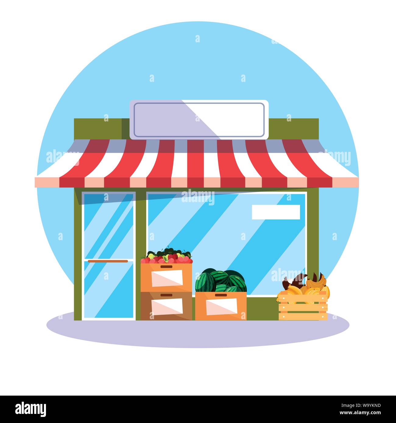 fresh fruits store facade building vector illustration design Stock ...