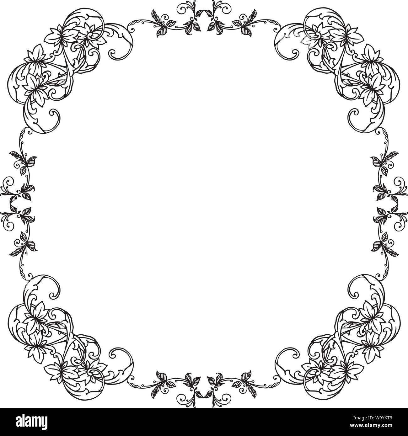 Modern greeting card, with elegant frame, for motif leaf flower. Vector ...