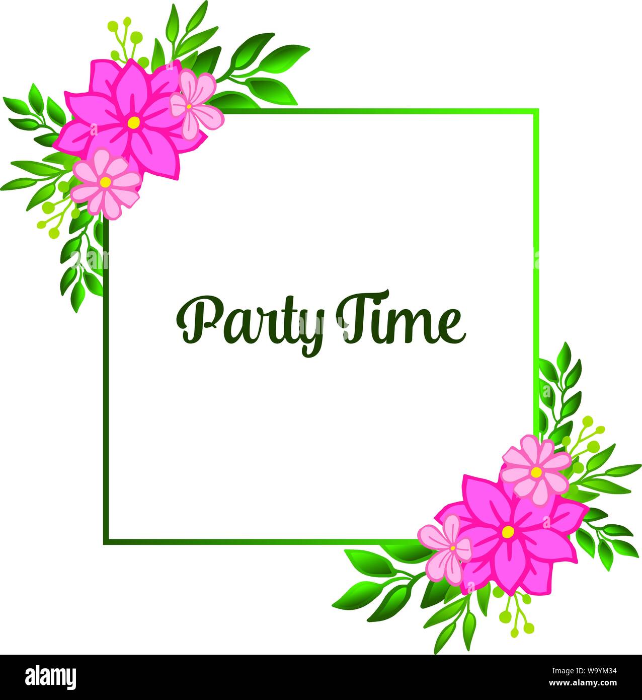 Vintage floral frame background, for card various design of party time ...