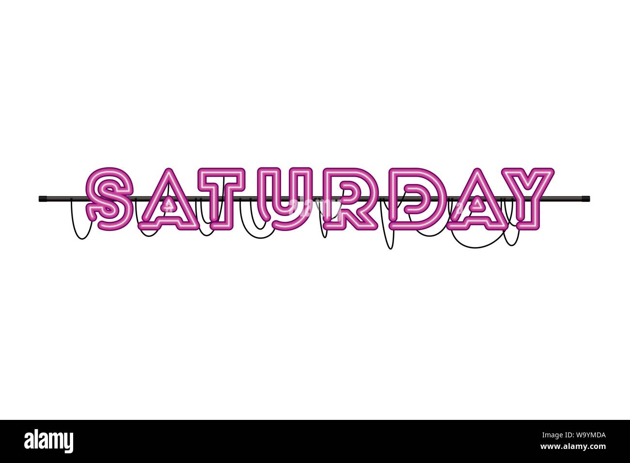 saturday label in neon light icon Stock Vector Image & Art - Alamy