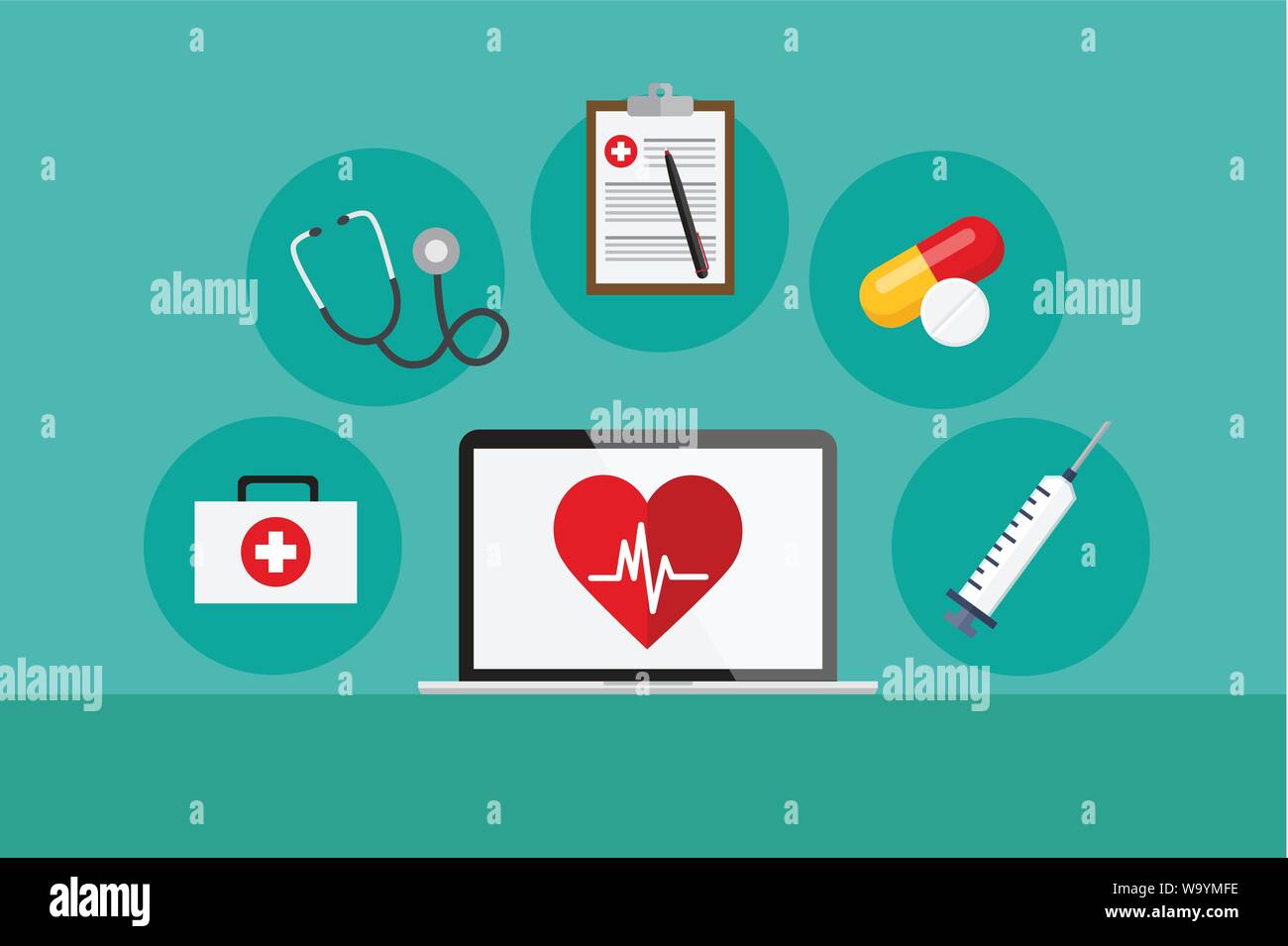 Vector modern creative health service and care. Concept illustration ...