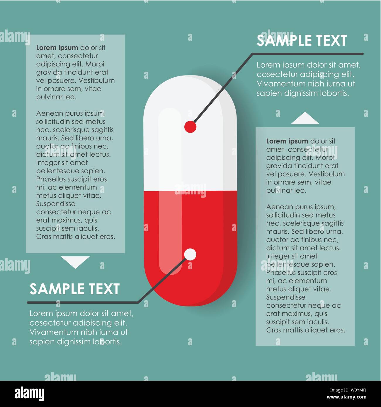 Pill infographic red and white. Vector illustration Stock Vector Image ...