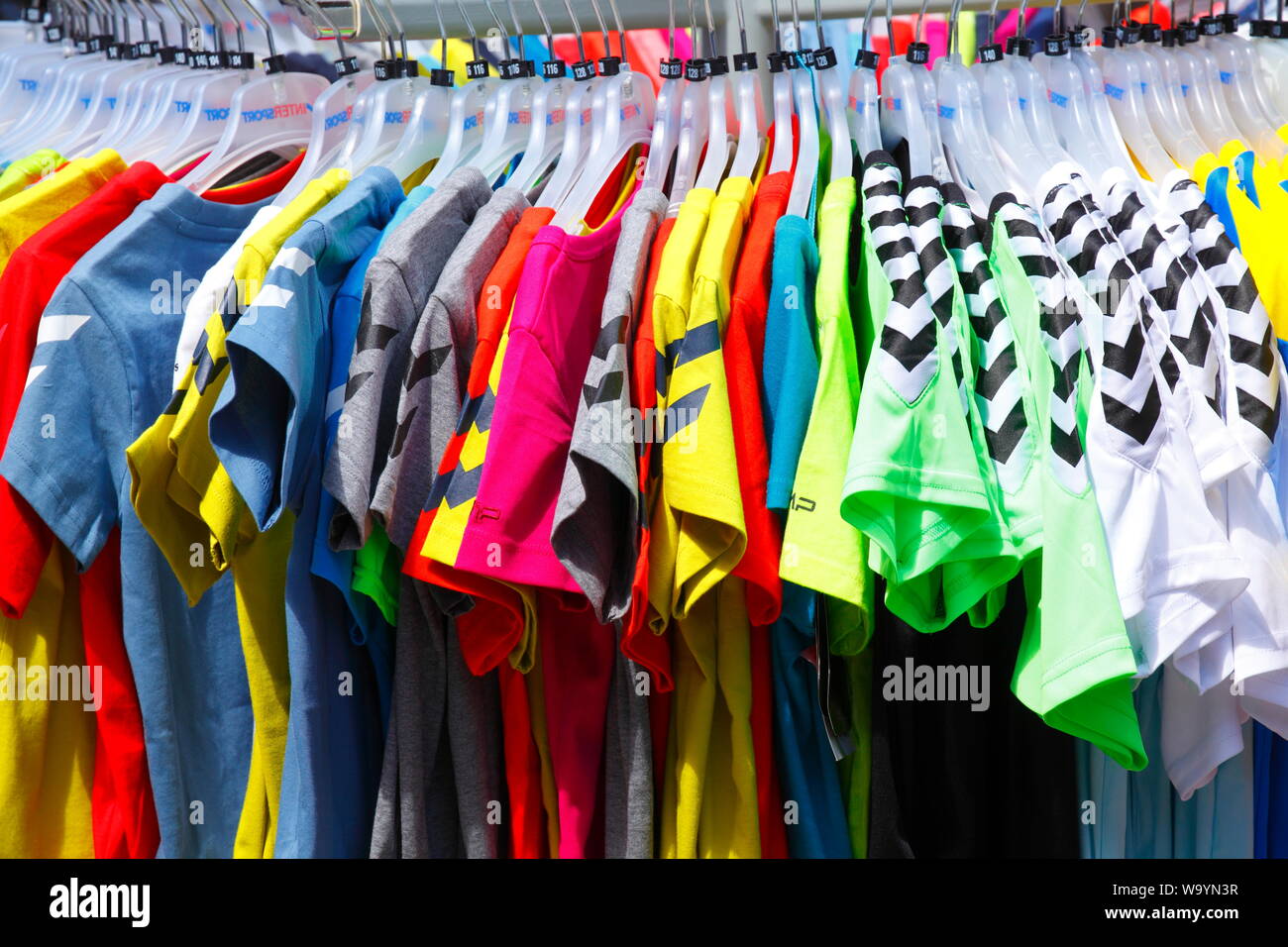 Clothes on hangers textiles hi-res stock photography and images - Alamy