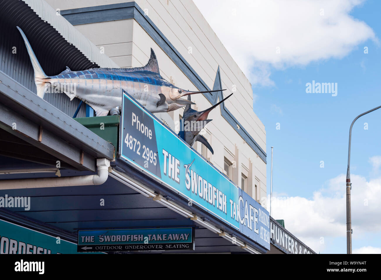The awning over the Swordfish Cafe in the Southern Highlands township ...