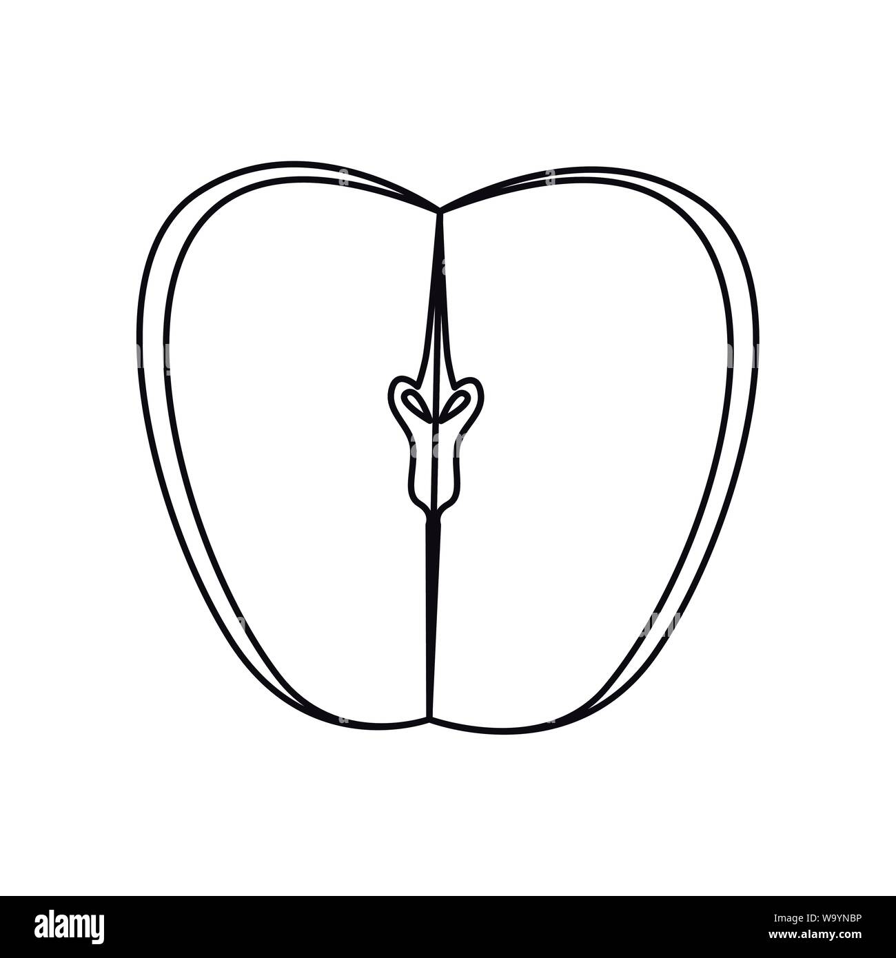 apple cut cooking icon on white background vector illustration Stock ...