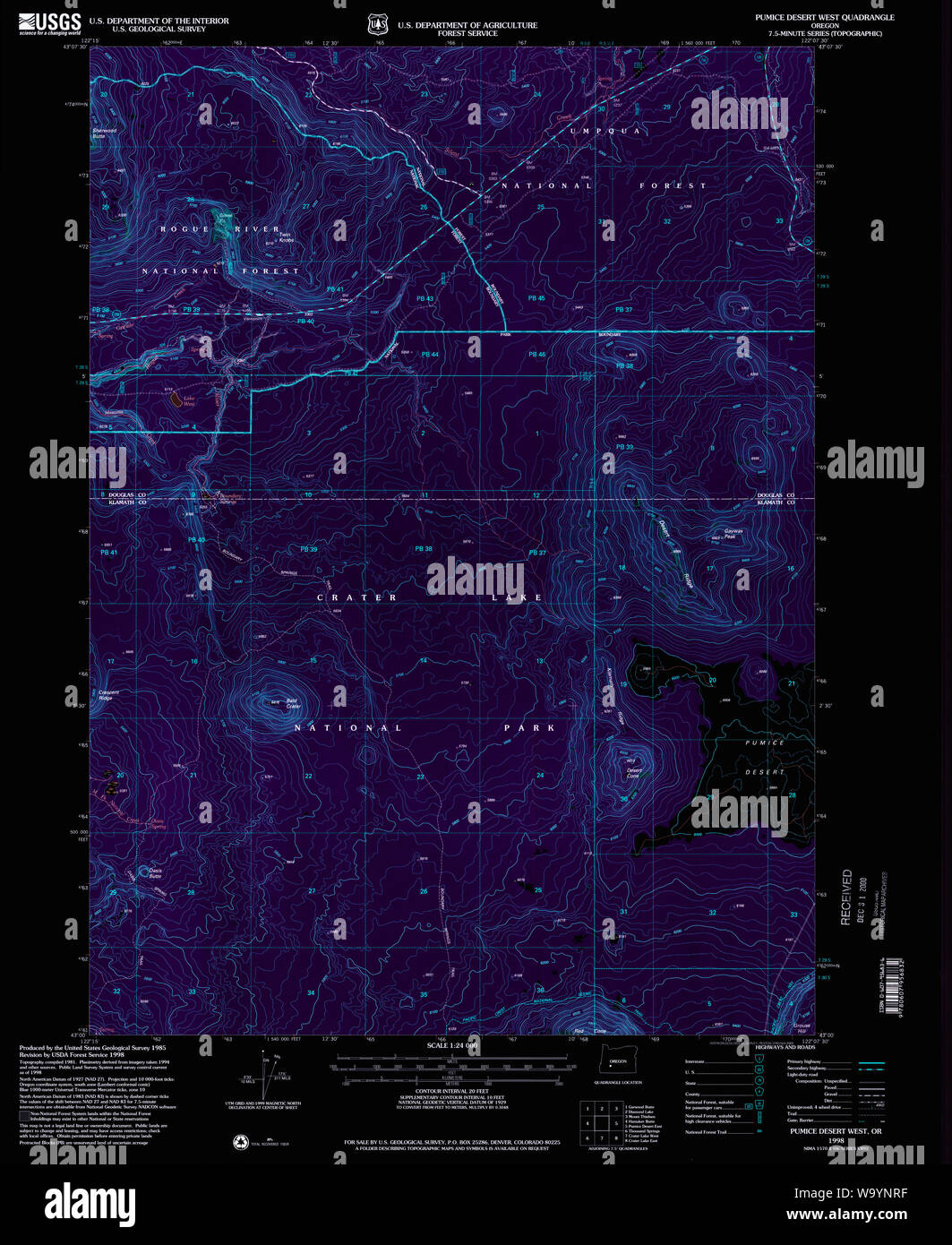 USGS Topo Map Oregon Pumice Desert West 281189 1998 24000 Inverted ...
