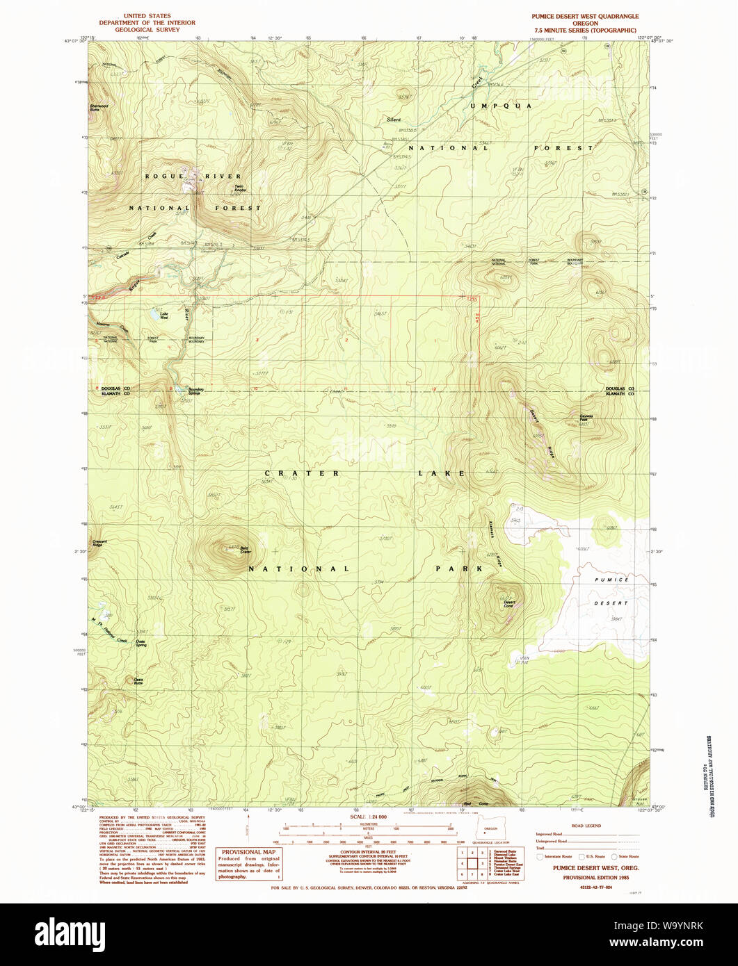 USGS Topo Map Oregon Pumice Desert West 281187 1985 24000 Restoration ...