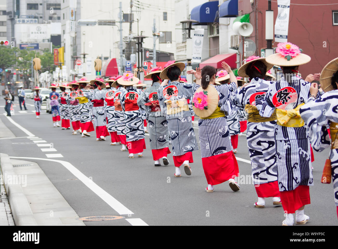 chiba, japan, 08/16/2019 , Myoken Taisai, a famous festival held in ...