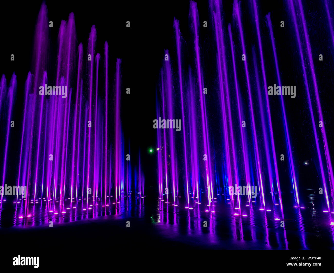 Large multi colored decorative dancing water jet led light fountain ...