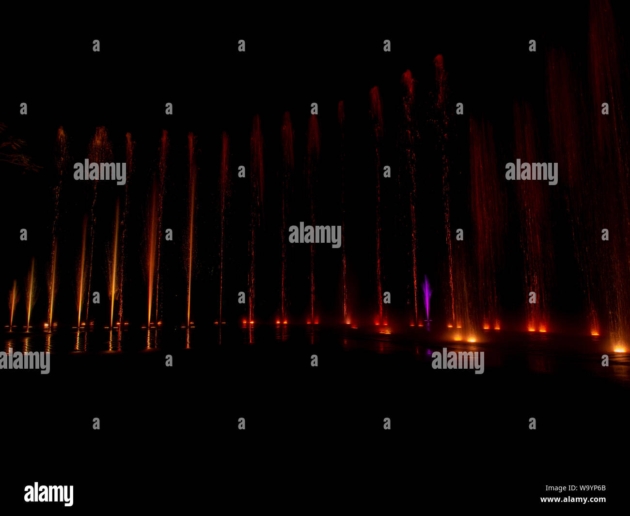 Large multi colored decorative dancing water jet led light fountain ...