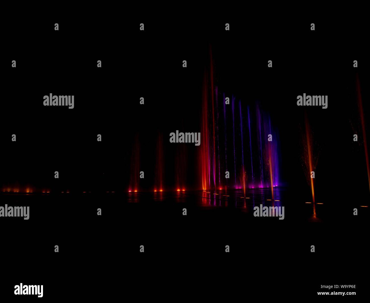 Large multi colored decorative dancing water jet led light fountain ...