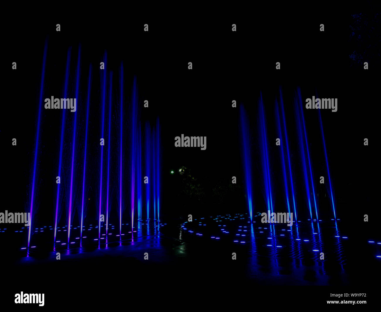 Large multi colored decorative dancing water jet led light fountain ...