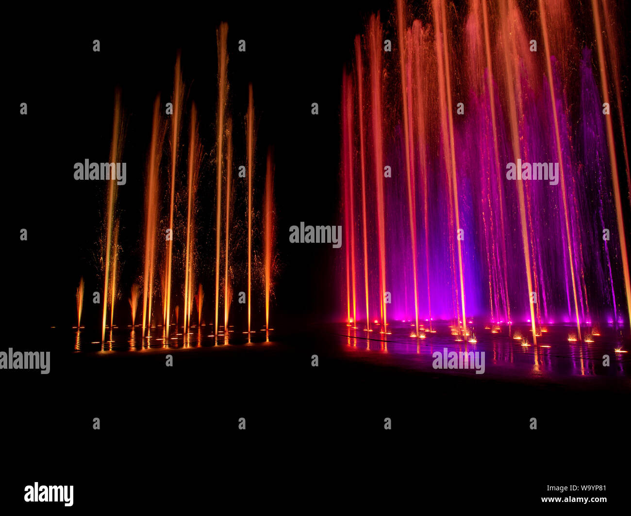 Large multi colored decorative dancing water jet led light fountain ...