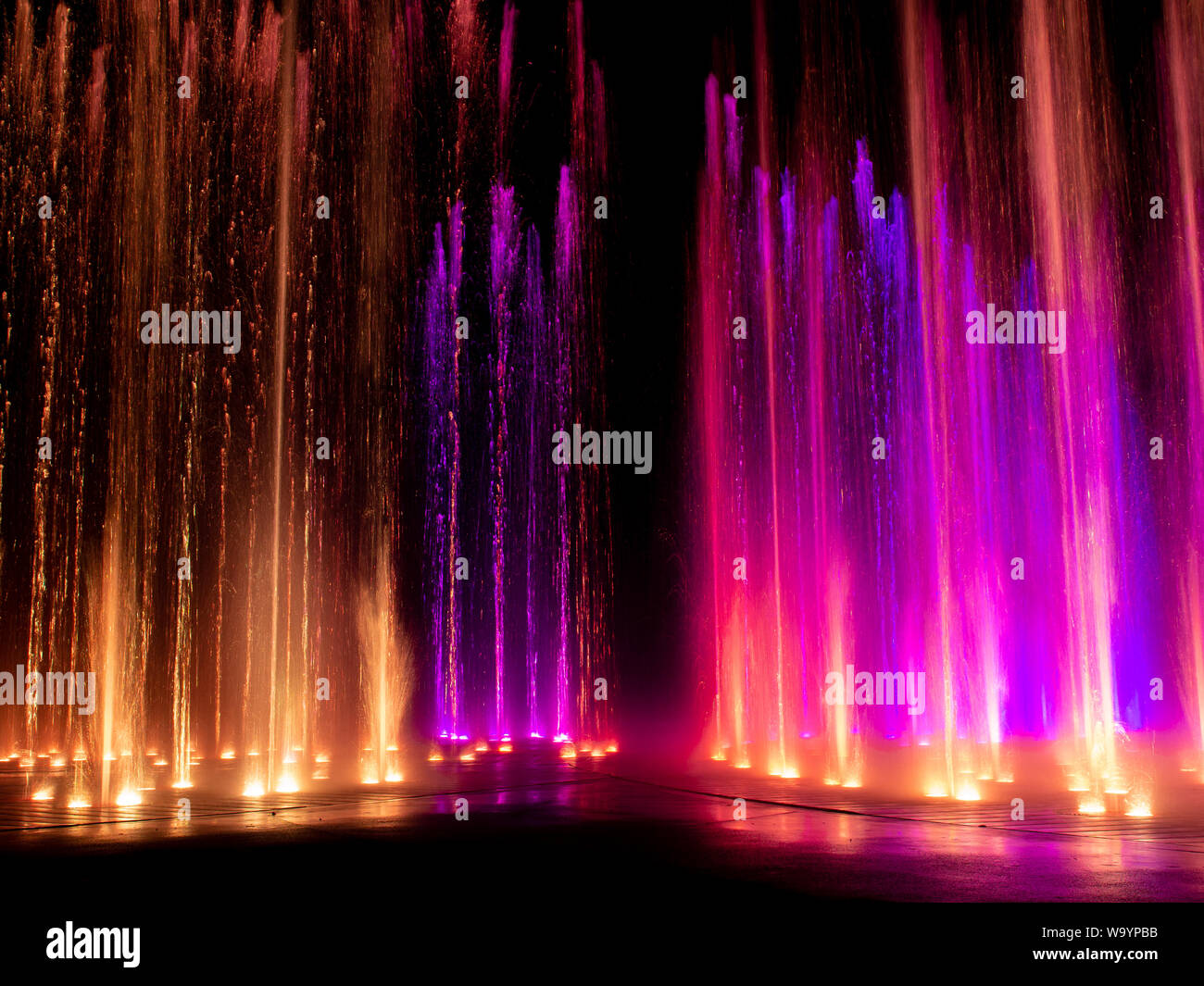 Large multi colored decorative dancing water jet led light fountain ...