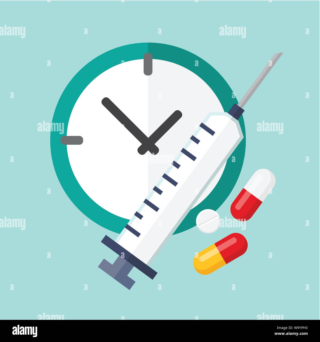 Health care and time medications. Vector illustration Stock Vector ...