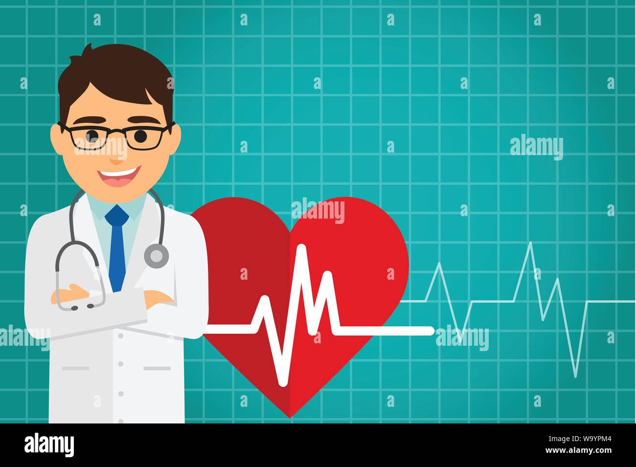 Male character stethoscope heart Stock Vector Images - Alamy