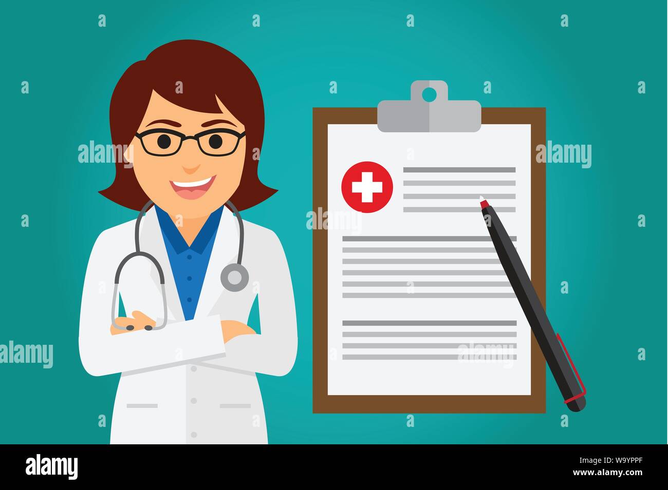 Doctor occupation character health care with notepad holder. Vector ...